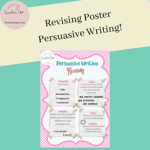 Revising Poster for Persuasive Writing | Opinion Writing Revision ...