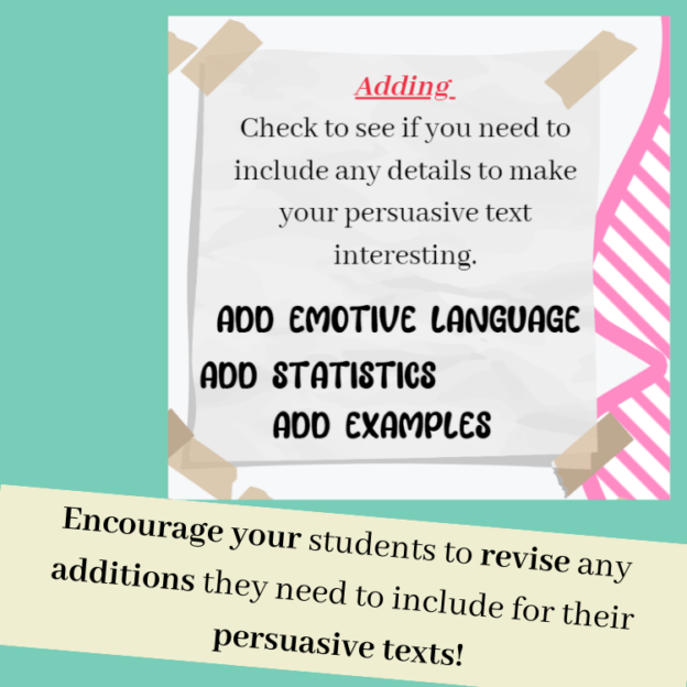 Revising Poster for Persuasive Writing | Opinion Writing Revision ...