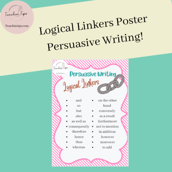 Connecting Words ANCHOR CHART or Poster for Persuasive Writing ...