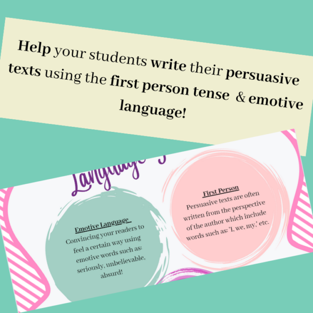 Language Features Persuasive Writing ANCHOR CHART | Opinion Writing ...