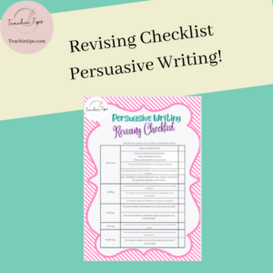 Persuasive Texts Revising Checklist | Revising Opinion Writing ANCHOR ...