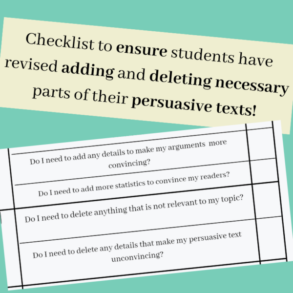 Persuasive Texts Revising Checklist | Revising Opinion Writing ANCHOR CHART! - Teacher ...