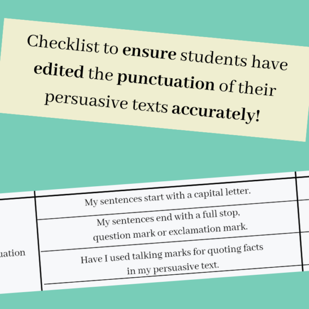 Persuasive Texts Editing Checklist | Editing Opinion Writing ANCHOR ...