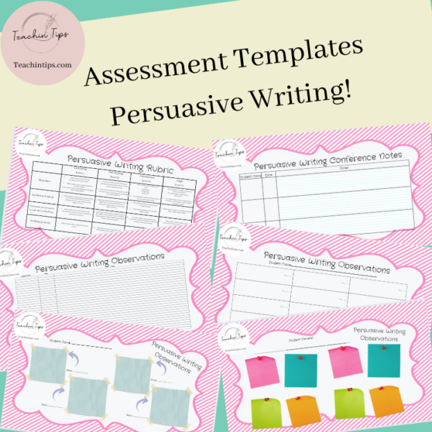 Persuasive Texts Assessment Templates | Opinion Writing Assessments ...