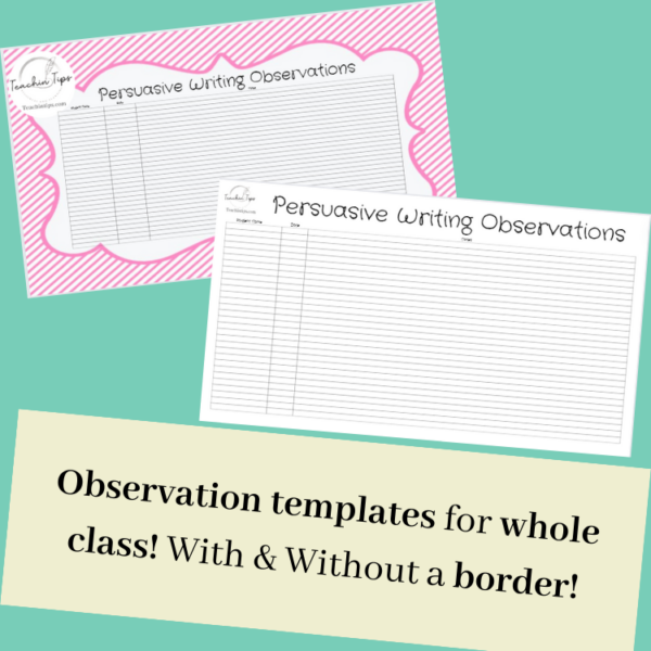 Persuasive Texts Assessment Templates | Opinion Writing Assessments ...