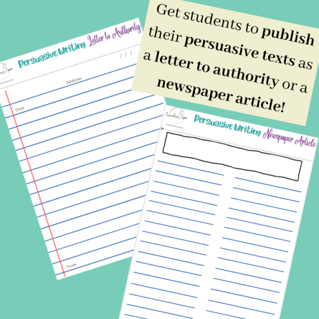 Persuasive Texts Publishing Templates | Opinion Writing Publishing ...