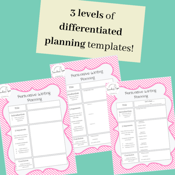 Persuasive Texts Planning Templates | Planning Opinion Writing Texts ...