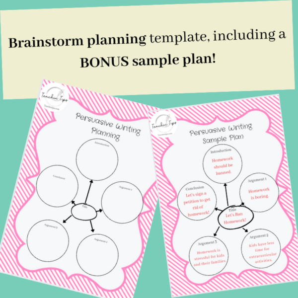 Persuasive Texts Planning Templates | Planning Opinion Writing Texts ...