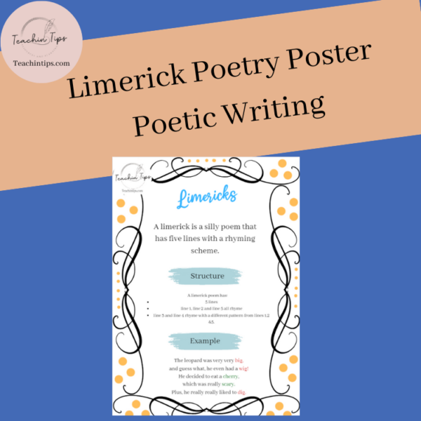Limerick Poetry Writing Poster | Structure & Sample of Limericks ANCHOR ...