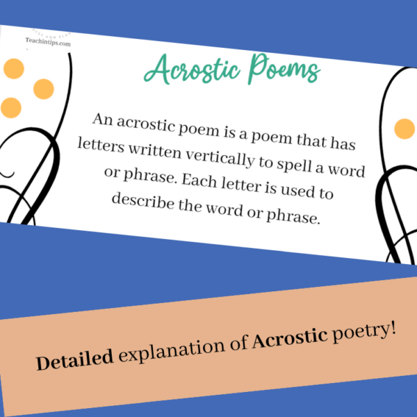 Acrostic Poetry Display Poster | Meaning Structure & Sample of Acrostic ...
