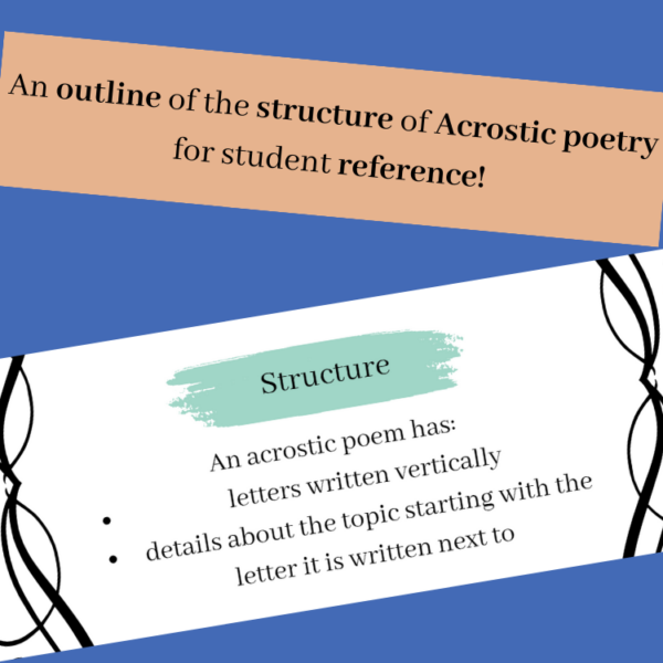 Acrostic Poetry Display Poster | Meaning Structure & Sample of Acrostic ...