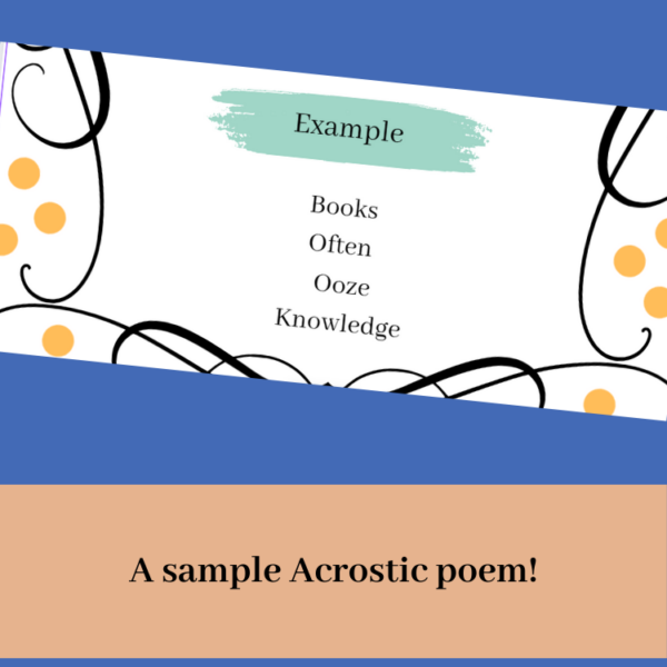 Acrostic Poetry Display Poster | Meaning Structure & Sample of Acrostic ...
