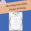 Poetry Revising Checklist | Student Self-revising Poetic Checklist ...