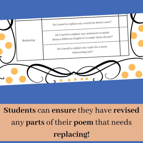 Poetry Revising Checklist | Student Self-revising Poetic Checklist ...