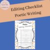Editing Checklist Poetry Assessment| Student Self-Editing Checklist ...