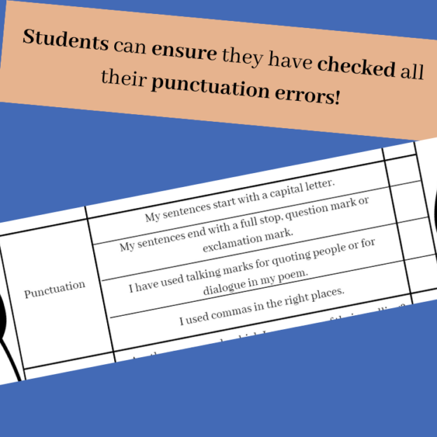 Editing Checklist Poetry Assessment| Student Self-Editing Checklist ...