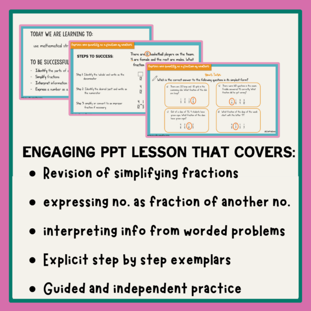 Grade 7 - Expressing a number as a FRACTION of another number ...