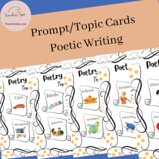 Poetry Writing Prompts | Topic Ideas for Poetic Texts Cards or Posters ...