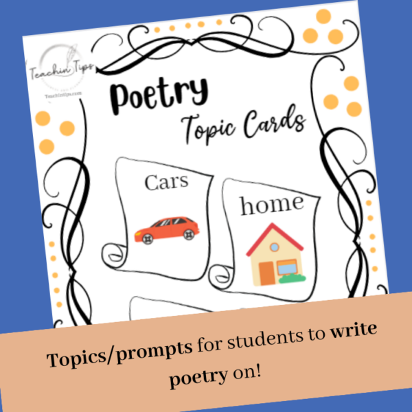 Poetry Writing Prompts | Topic Ideas for Poetic Texts Cards or Posters ...