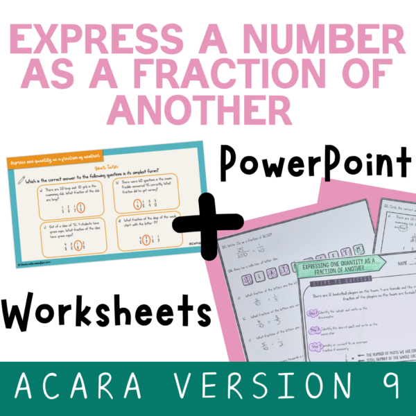 BUNDLE express one number as a FRACTION of another. POWERPOINT ...
