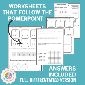 BUNDLE - Ordering and Comparing Fractions - POWERPOINT WORKSHEET SET ...