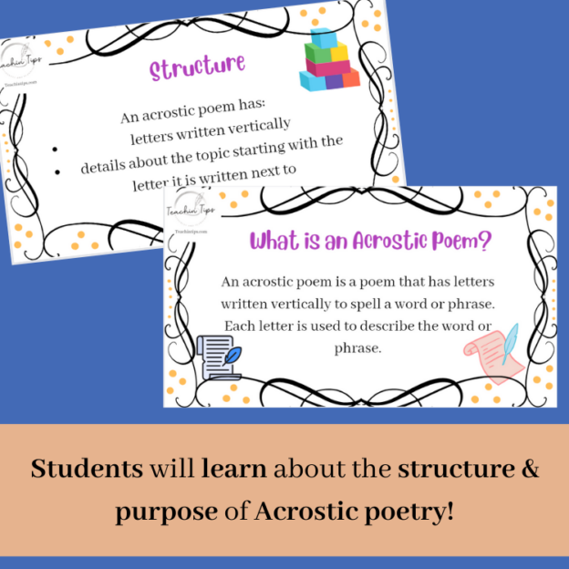 Acrostic Poetry PowerPoint Lesson | Poetic Texts | How to write an ...
