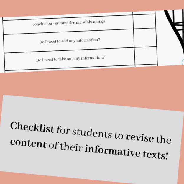 Informational Writing Revision Checklist | Revising Factual Texts ...