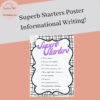 Informational Writing Sentence Starters Poster | Factual Texts ANCHOR ...