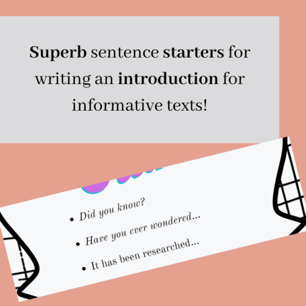 Informational Writing Sentence Starters Poster | Factual Texts ANCHOR ...