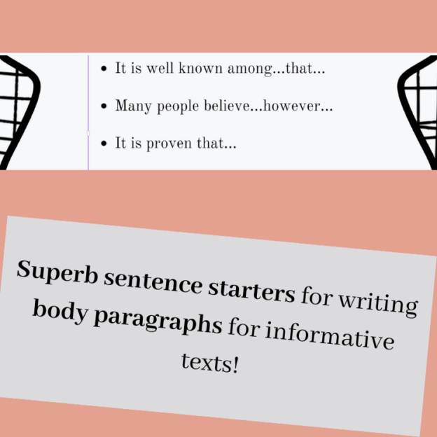 Informational Writing Sentence Starters Poster | Factual Texts ANCHOR ...