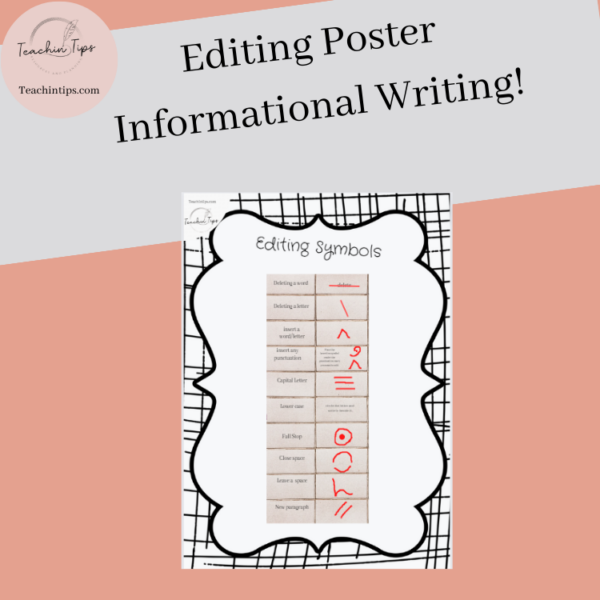 Informational Writing Editing Symbols Poster | Factual Texts ANCHOR ...