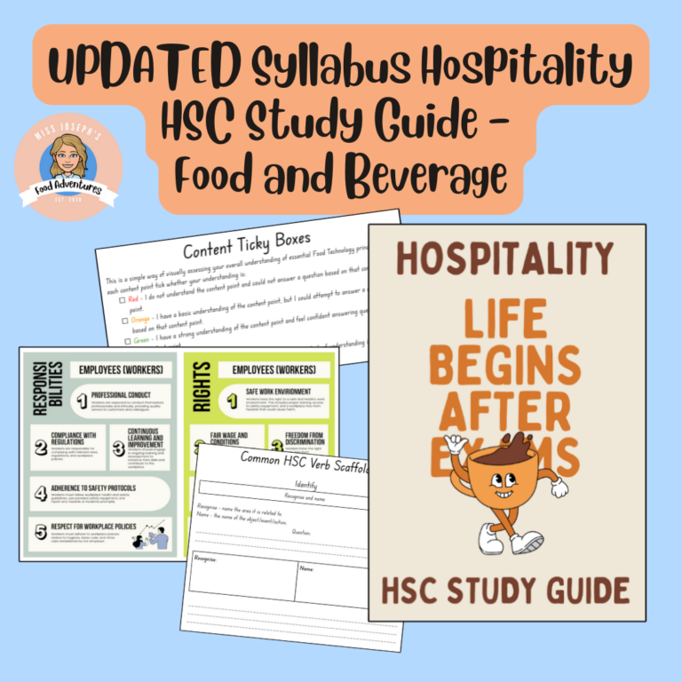 UPDATED SYLLABUS HSC Hospitality Study Guide - Teacher Professional ...