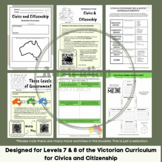 Australian Civics and Citizenship Year 7 & 8 Worksheets, Assessment ...