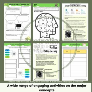 Australian Civics and Citizenship Year 7 & 8 Worksheets, Assessment ...