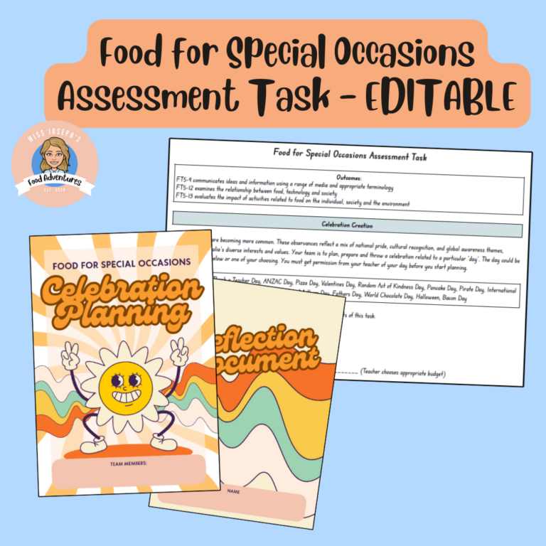 Stage 6 Food Product Development Assessment Pack - EDITABLE and ...