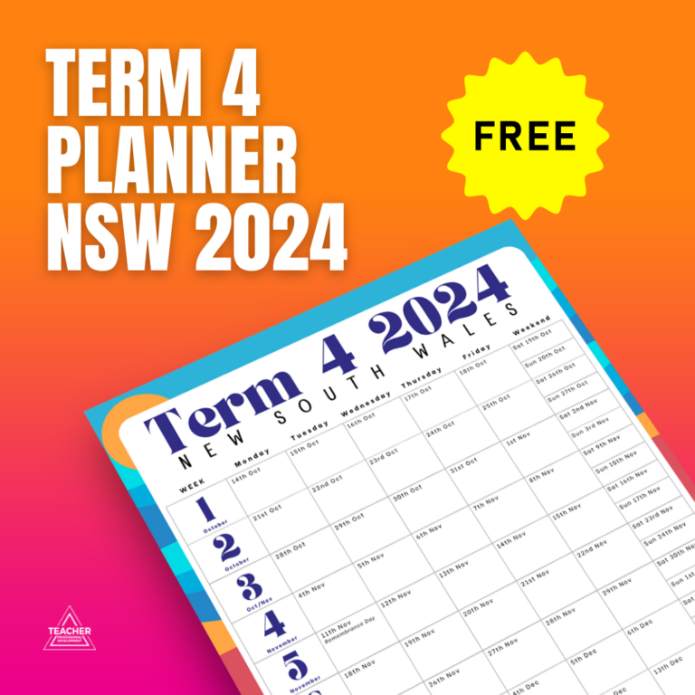FREE NSW Term 4 School Planner 2024 - Teaching Resource