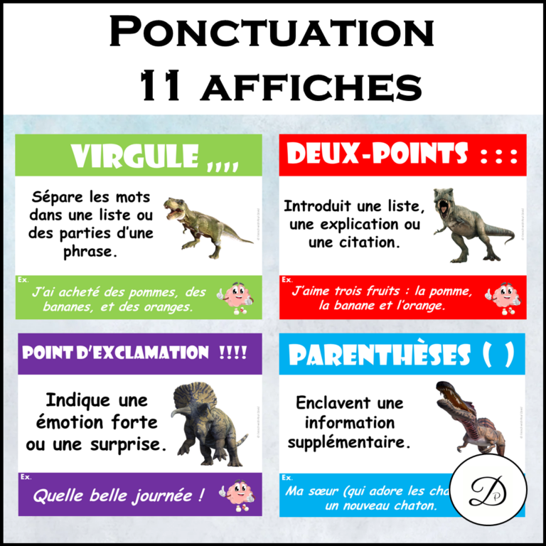 Signes de ponctuation - 11 affiches / French Punctuation Posters ...