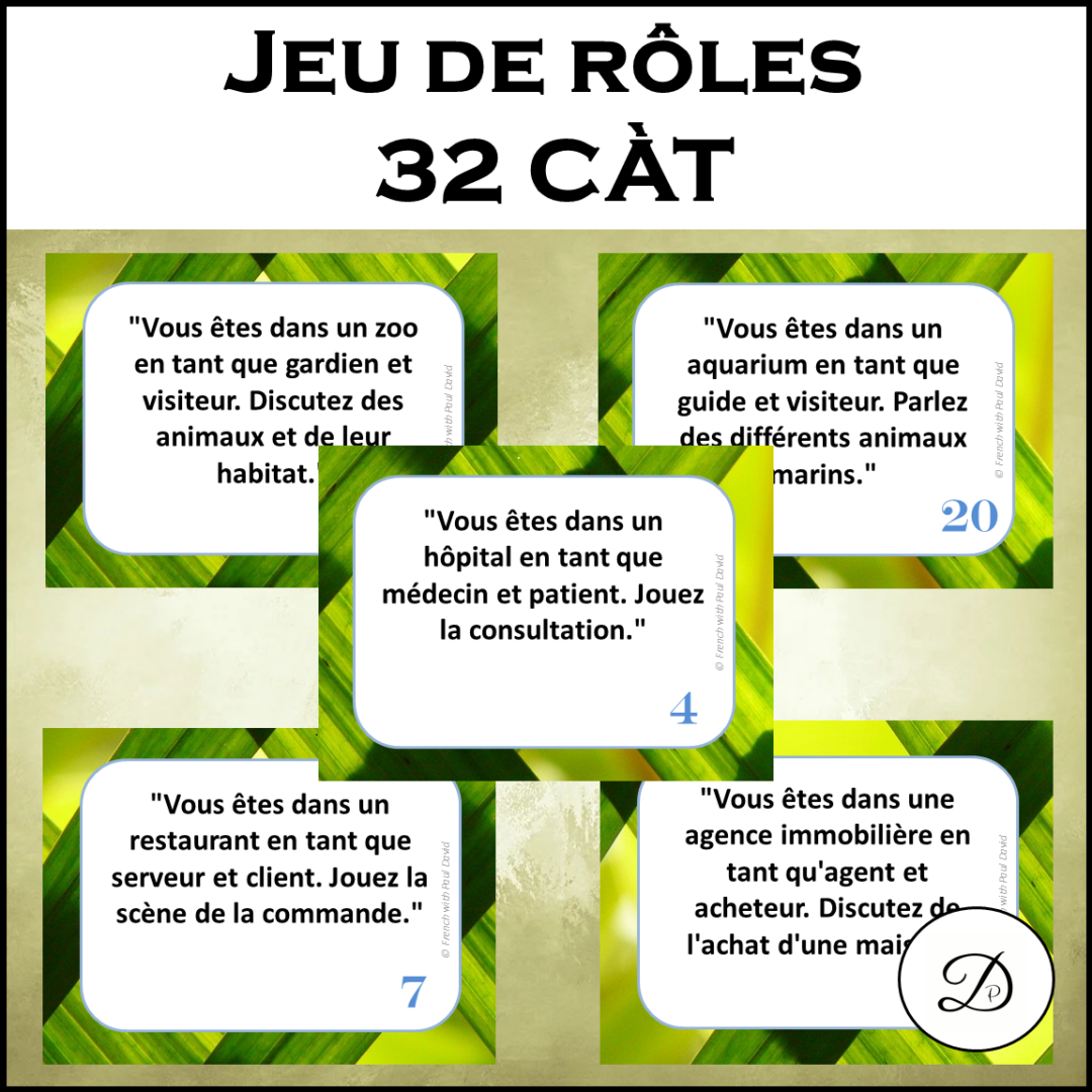 Jeu de rôles - 32 CÀT - Communication orale / French Speaking Activity ...