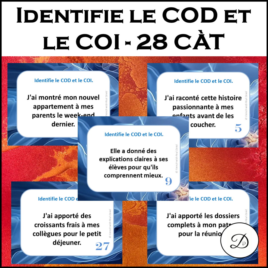 Identifie le COD et le COI - 28 CÀT / French Grammar Teacher ...