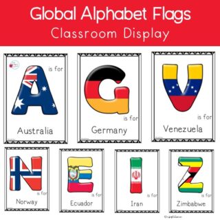 Global Alphabet Flags Classroom display - Teacher Professional Development