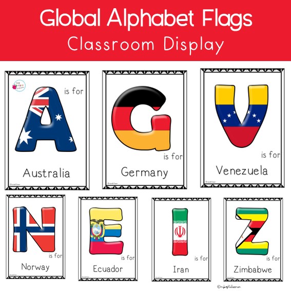 Global Alphabet Flags Classroom display - Teacher Professional Development