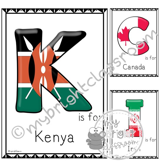 Global Alphabet Flags Classroom display - Teacher Professional Development