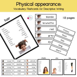 Physical Appearance: Descriptive Vocabulary Word Wall - Teacher ...