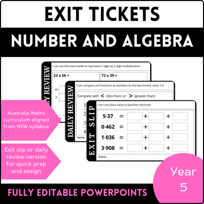 Maths Exit Slips | Daily Review | Assessment | Year 5 - Teacher ...