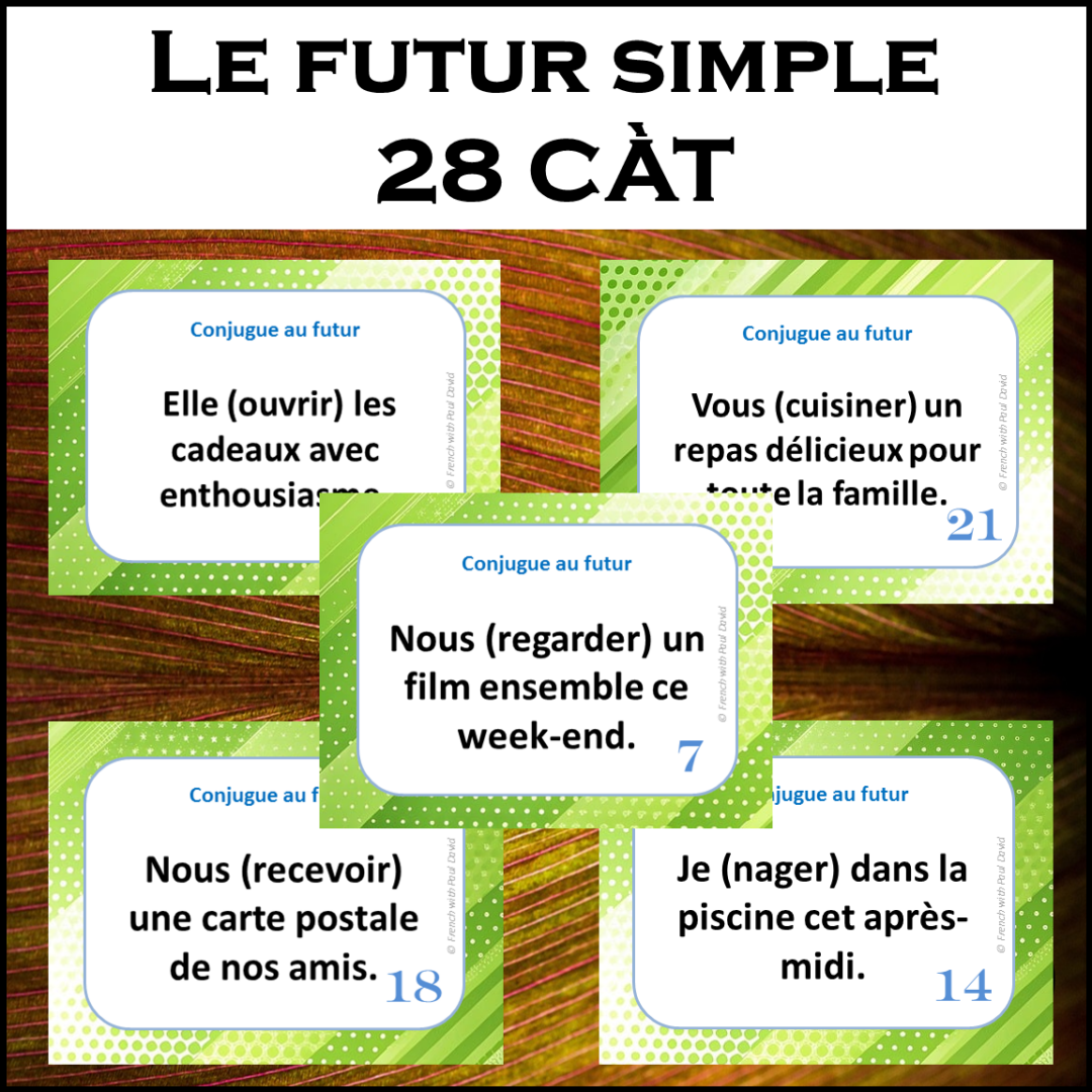 Le futur simple - 28 CÀT / French Futur Simple Task Cards - Teacher ...