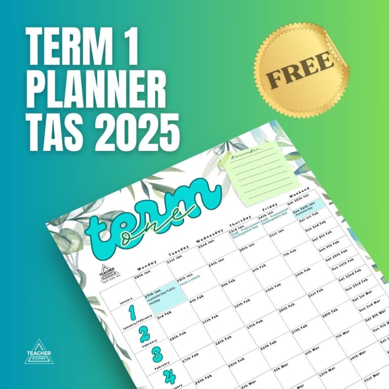 FREE TAS Term 1 School Planner 2025 - Teaching Resource