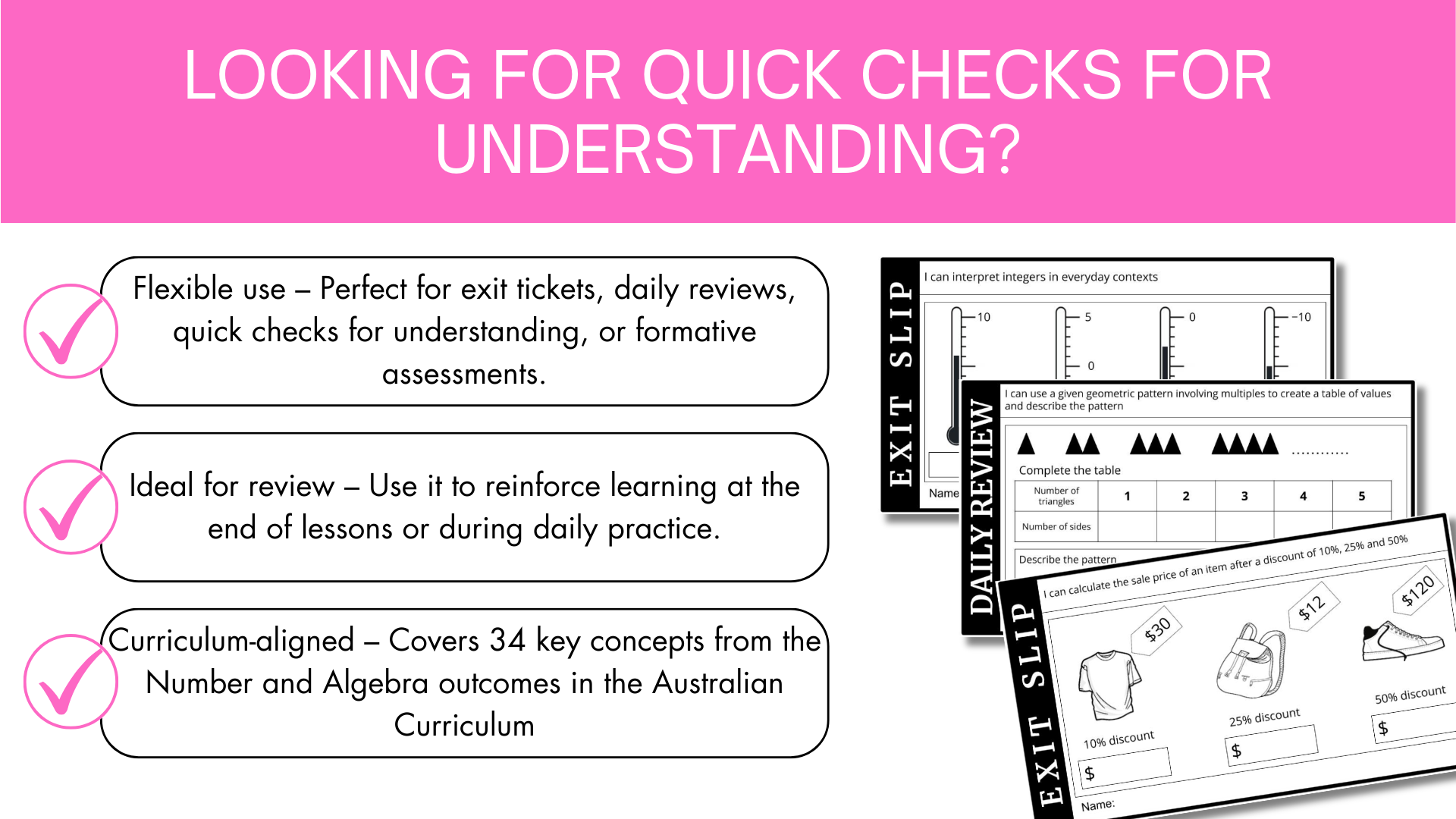 Maths Exit Slips | Daily Review | Assessment | Year 6 - Teacher ...