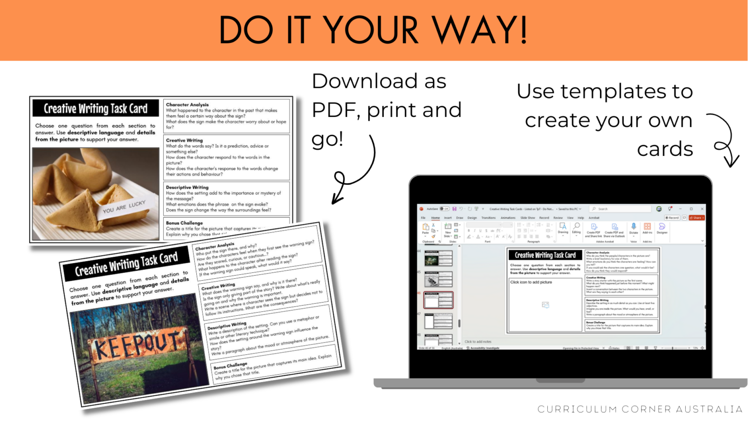 Creative Writing Prompts - task cards with pictures - Teacher ...