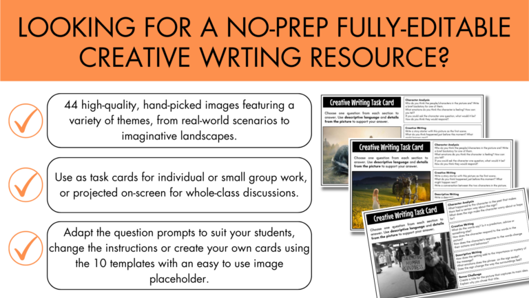 Creative Writing Prompts - task cards with pictures - Teacher ...
