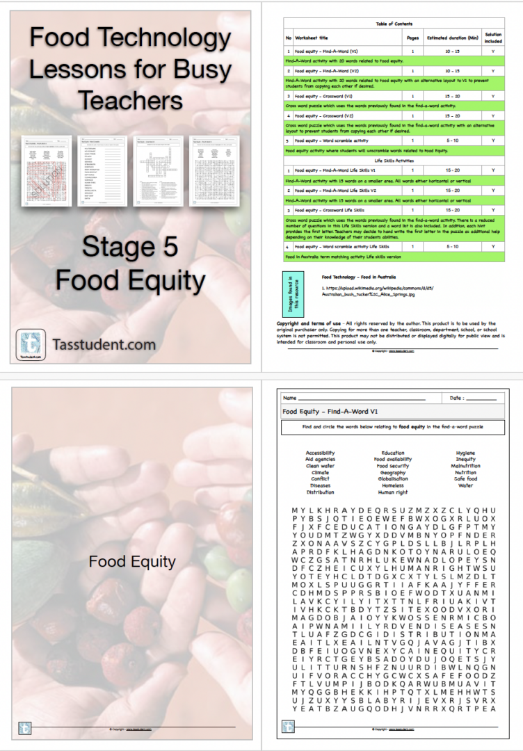 Food Technology Emergency Lesson - Food Equity - Teacher Professional ...